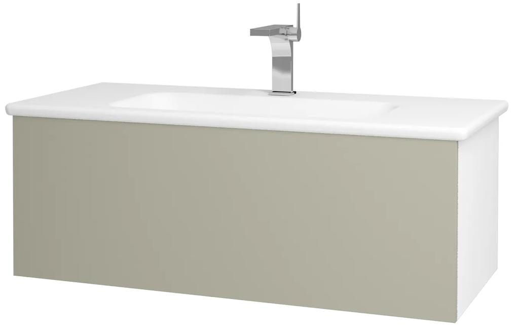 Dřevojas Koupelnová skříň VARIANTE SZZ 100 (umyvadlo Euphoria) Varianta: N01 Bílá lesk / D16 Beton tmavý