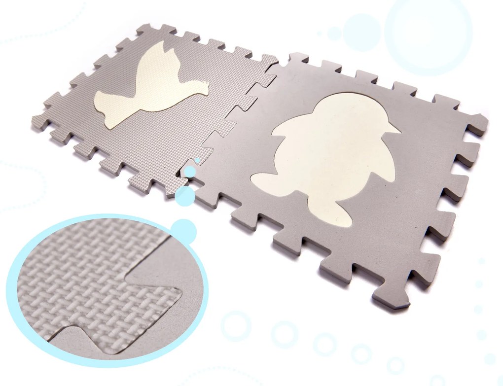 Creative Corner Pěnová podložka na skládání puzzlí/dětská ohrádka 36el. šedá-ecru