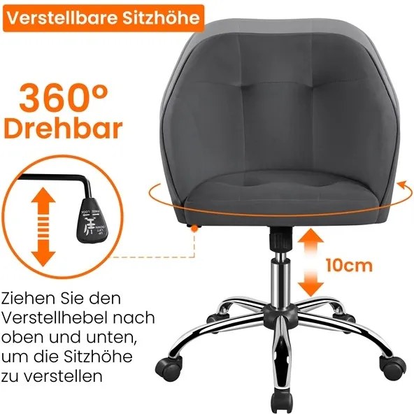 Sada 2 ks – Kancelářská židle Yaheetech – šířka 56,5 cm (267492589069)