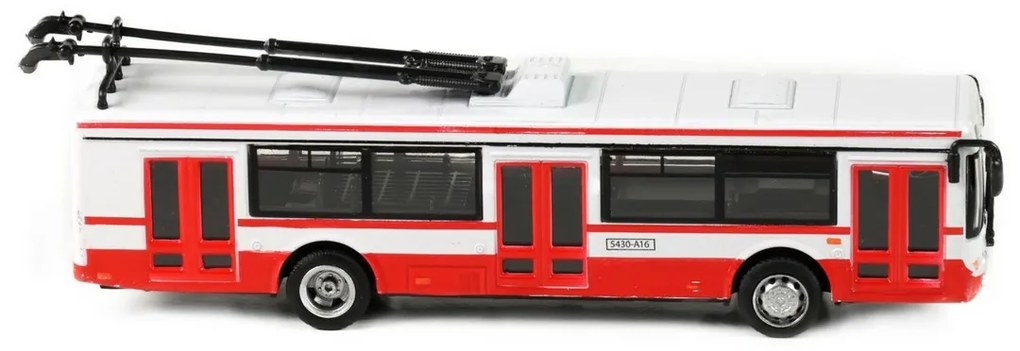 Rappa Trolejbus kovový červený, 16 cm