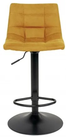 Barová židle MIDDELFART žlutý samet, černá podnož House Nordic 1001303