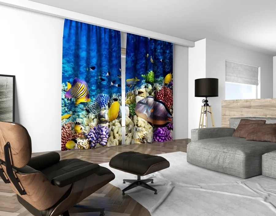 3D dekorační závěs 125 CORAL SEE 2x160x250 cm set 2 kusy MyBestHome