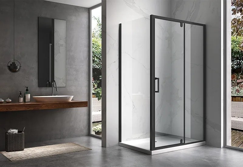 BPS-koupelny Obdélníkový sprchový kout ZES KZ07C BL 120x90 černá/transparent - bez vaničky