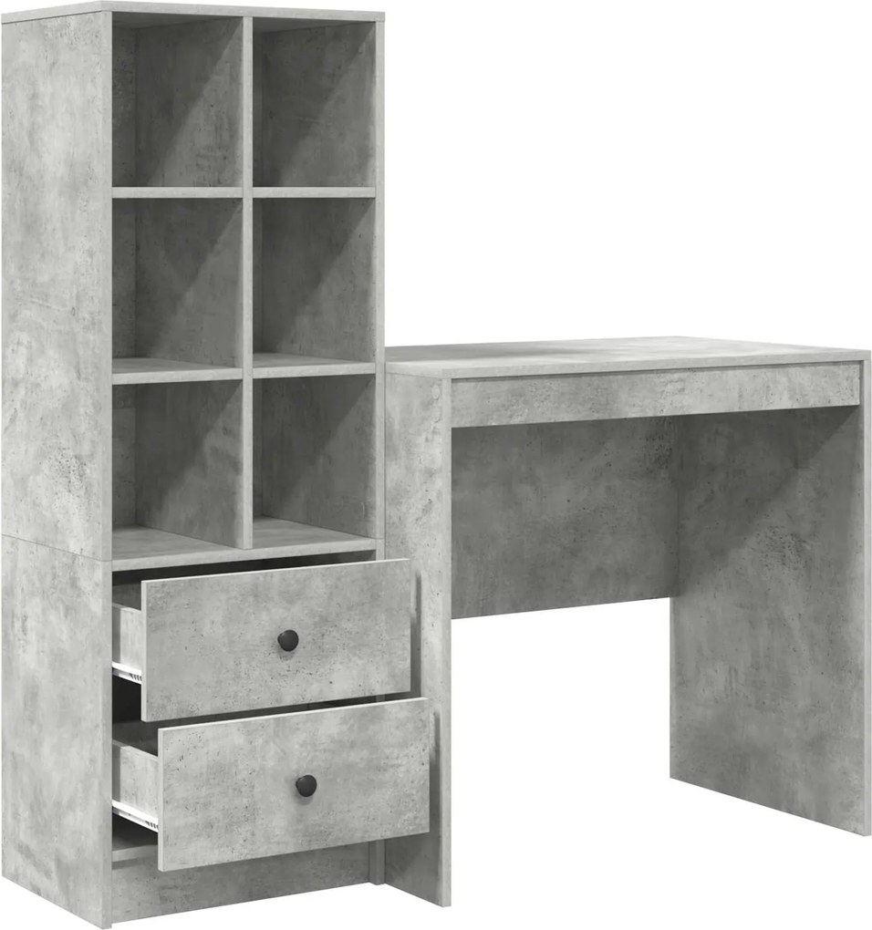 Stůl Betonově šedá 125,5 x 50 x 127 cm 2 ks 3337356