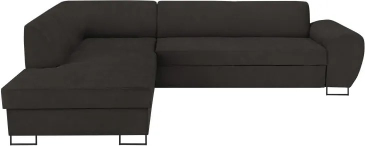 Tmavě šedá rohová rozkládací pohovka s úložným prostorem Kooko Home XL Left Corner Sofa Piano