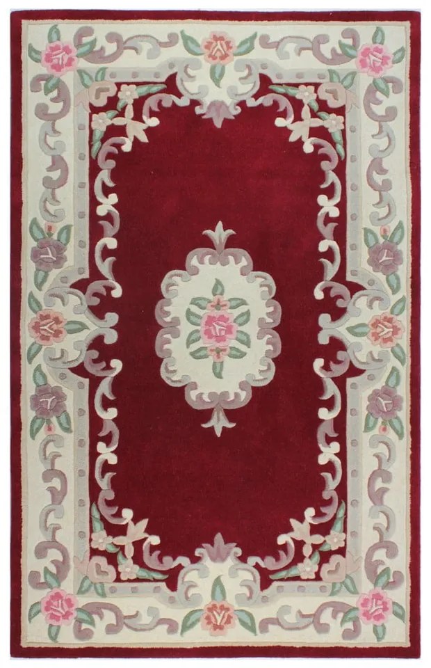 Červený vlněný koberec Flair Rugs Aubusson, 120 x 180 cm