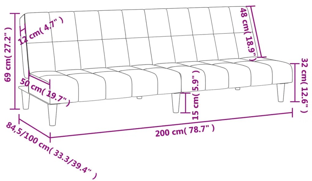 2místná rozkládací pohovka žlutá textil - Default Title