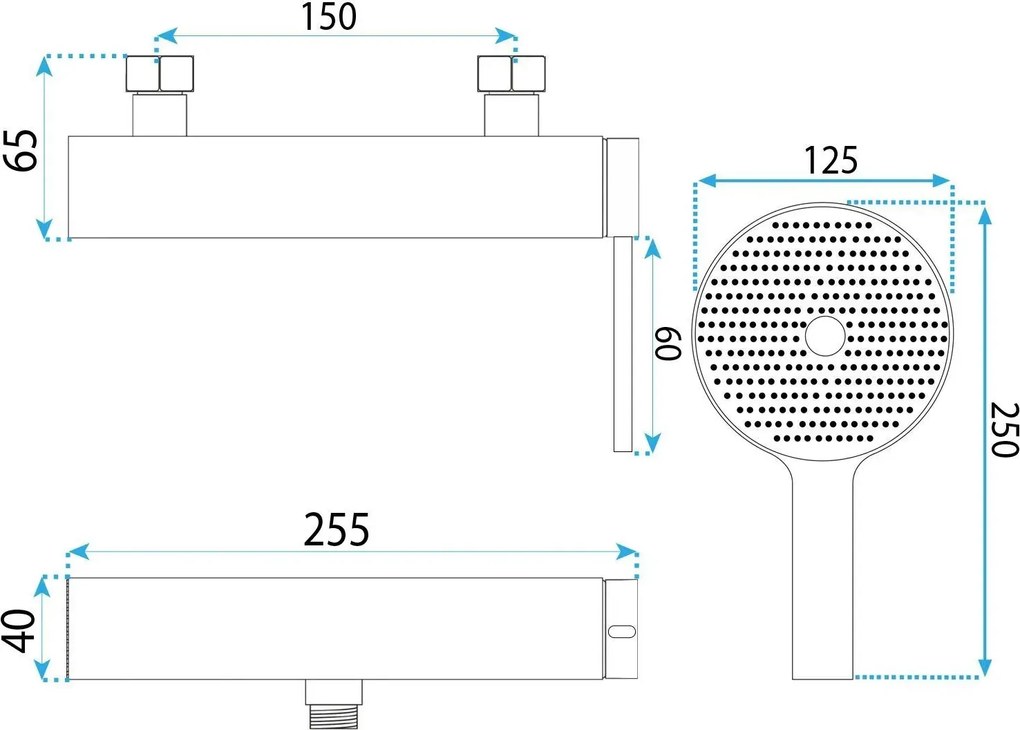 Sprchová baterie REA RIVO, titan mat