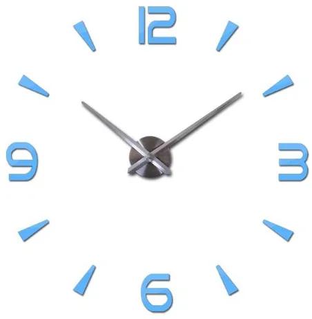 Nástěnné samolepicí 3D hodiny Barevná varianta: Nebesky modrá, Varianta: 110cm