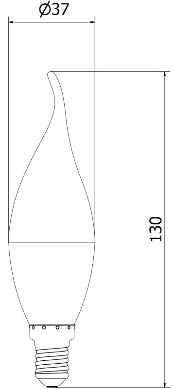 Mexen Nova, LED žárovka plamen E14, C37, 5W, Teplá - 3000K, 525 lm - L106-E14-0530-01