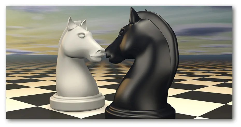 Wallmuralia Fotoobraz na skle Šachy koně 100x50 cm
