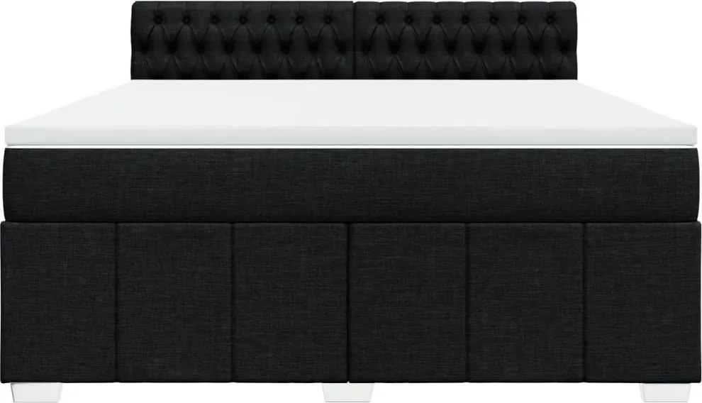 Box spring postel s matrací černá 180x200 cm textil 3287156