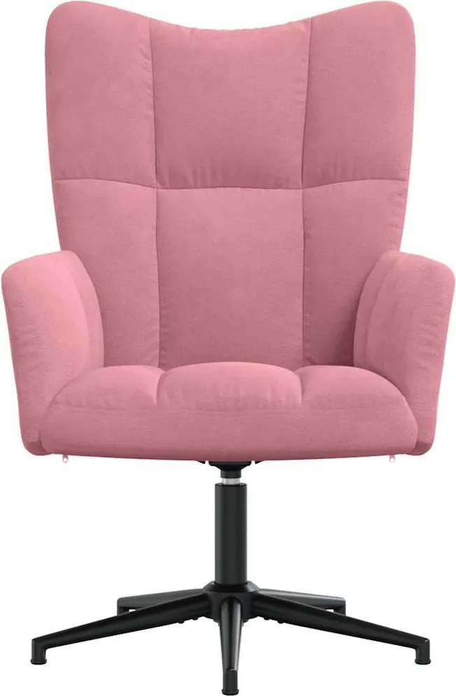Relaxační křeslo růžové samet 328099