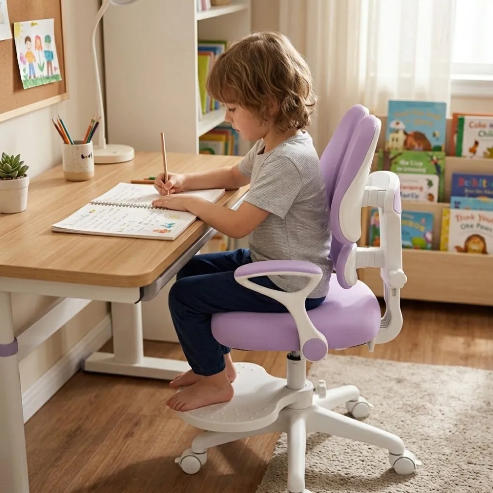 Dětská rostoucí židle Neoseat KIDDY TWO — látka, pratelný potah, fialová