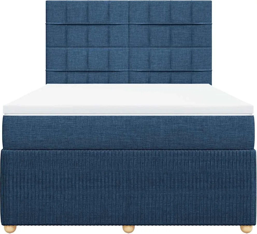 Box spring postel s matrací modrá 160x200 cm textil 3292113