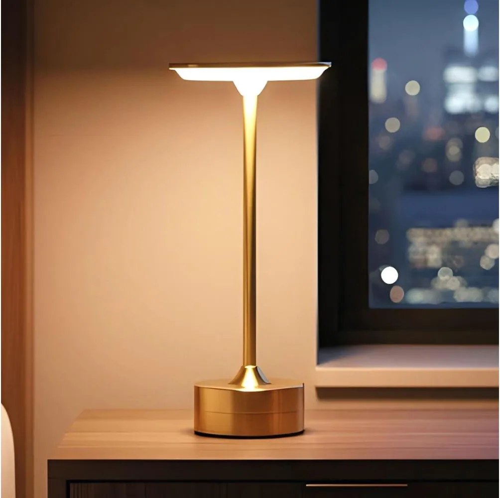 LED Stmívatelná nabíjecí stolní lampa NEW YORK LED/1,8W/5V 1200 mAh zlatá