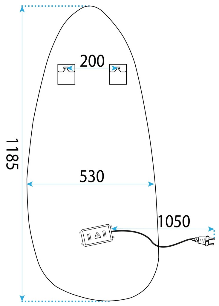 Tutumi Asymetrické zrcadlo 150x55 s LED osvětlením HOM-01512