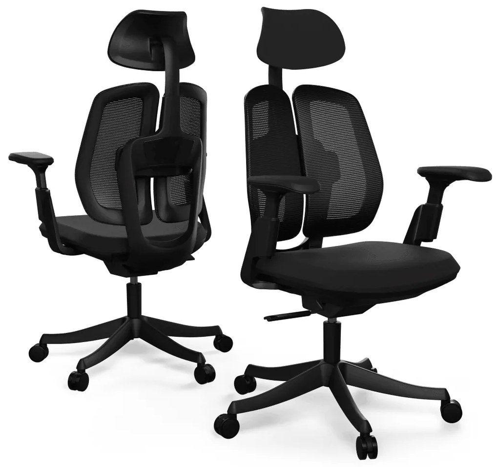 Ergonomická kancelářská židle Liftor Active, černá (textil + síťovina)