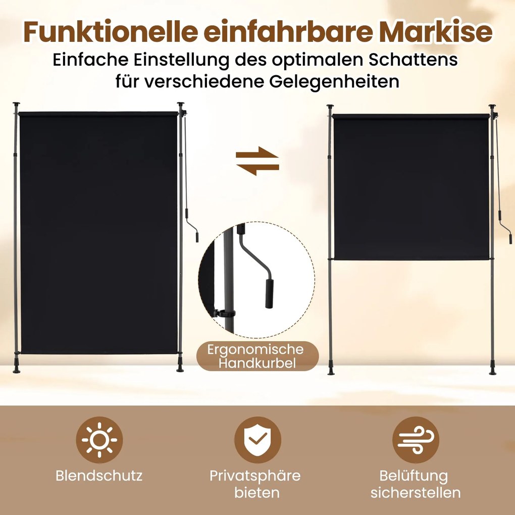 Costway Vertikální markýza Venkovní Vertikální markýza 200 x 220-310 cm Výškově