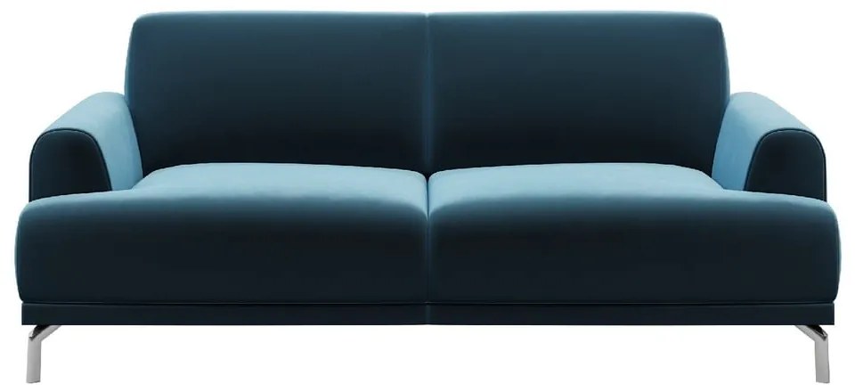 Modrá sametová pohovka MESONICA Puzzo, 170 cm