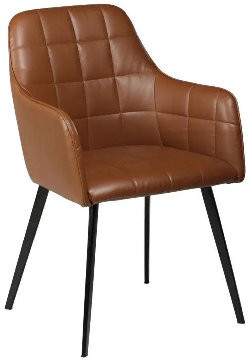 Židle DanForm Embrace, hnědá eko kůže, kovová podnož
