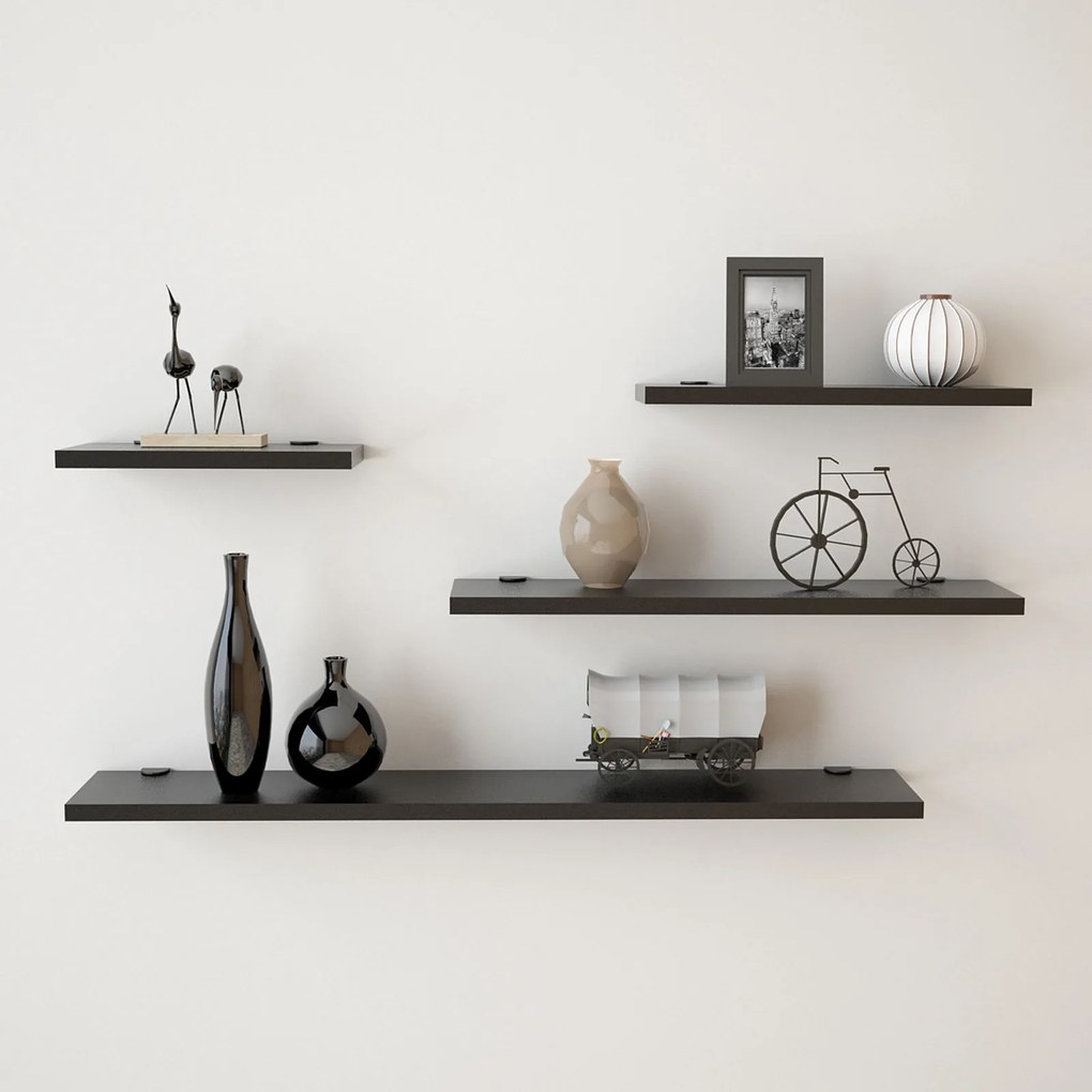 KALUNE DESING Set 4 poliček WALL černý 956LCS2705