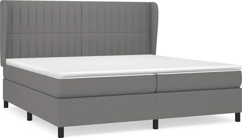Box spring postel s matrací tmavě šedá 200x200 cm textil 3128150