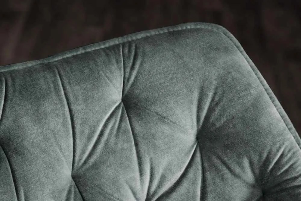 Designová otočná židle Kiara tmavě zelený samet