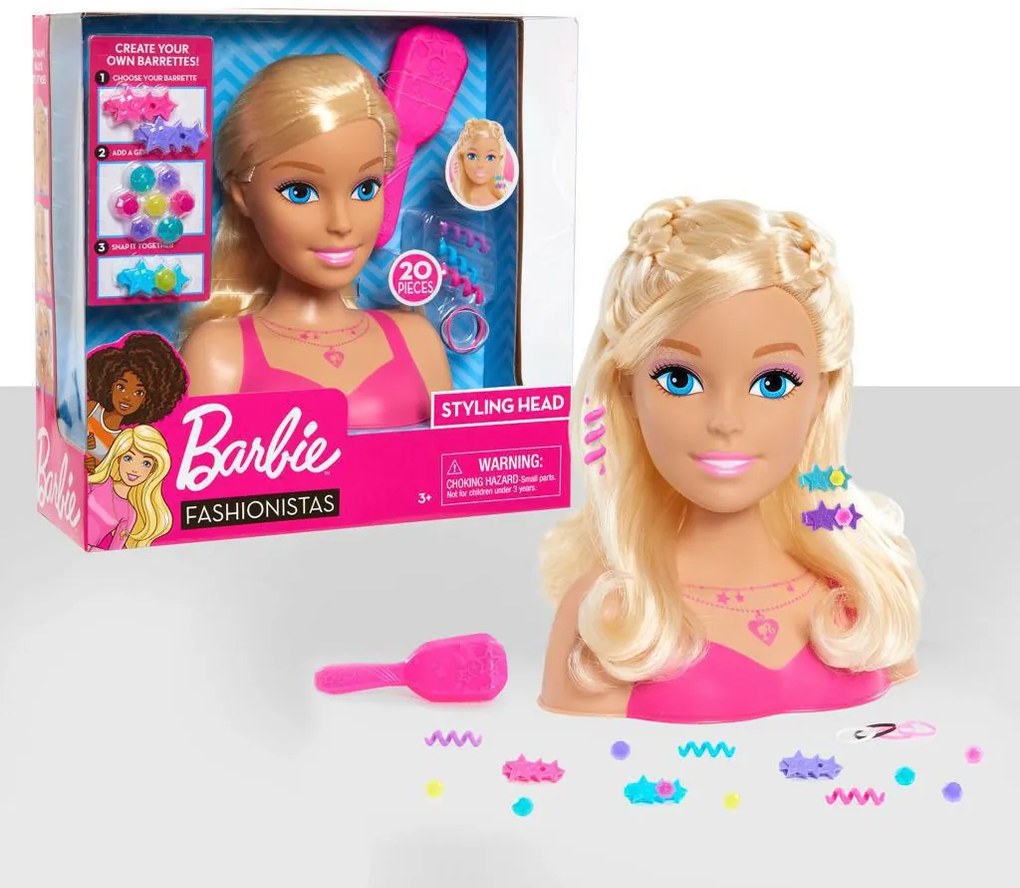 Just Play Barbie česací hlava - blonďatá