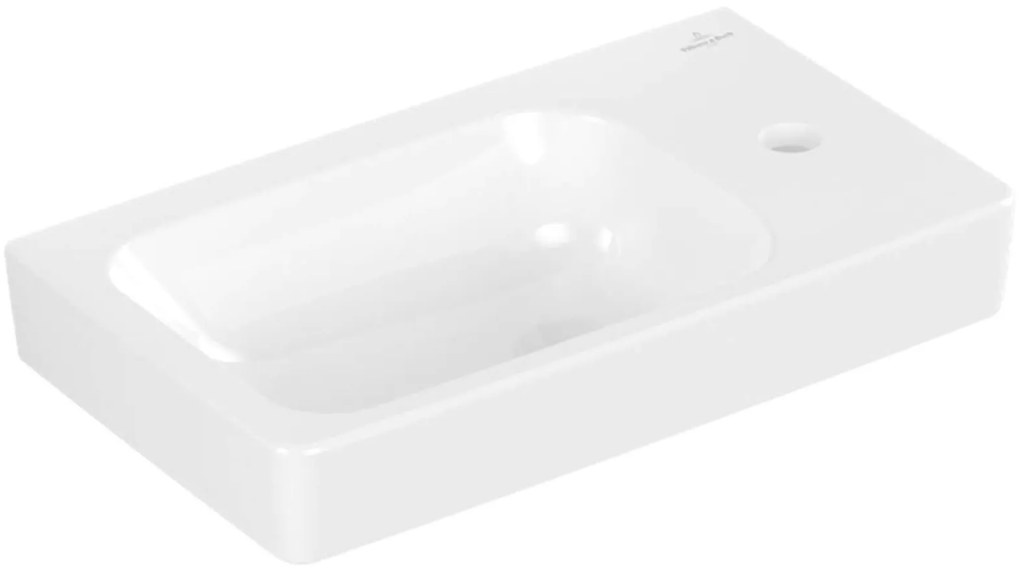 Villeroy & Boch Architectura - Umývátko 48x28 cm, bez přepadu, otvor pro baterii vpravo, CeramicPlus, alpská bílá 438649R1