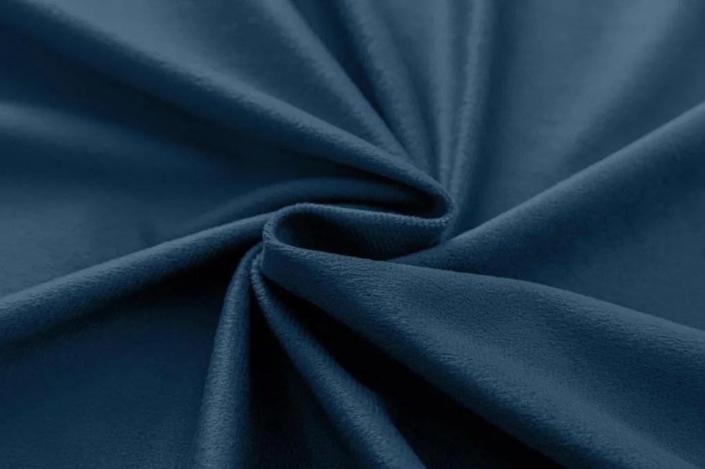 2x Tmavě modrý zatemňovací závěs VELVET s kovovými kroužky 135x250 cm