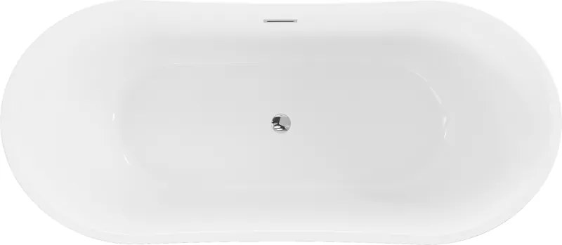 Mexen Montana, volně stojící vana 180 x 80 cm, bílá-černá, chromový přepad, 52011808075-01