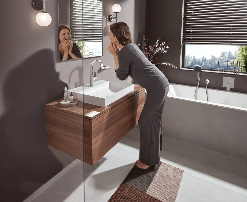 Hansgrohe Vivenis, umyvadlová baterie 210, s otočným výtokem, EcoSmart, chromová, 75032000