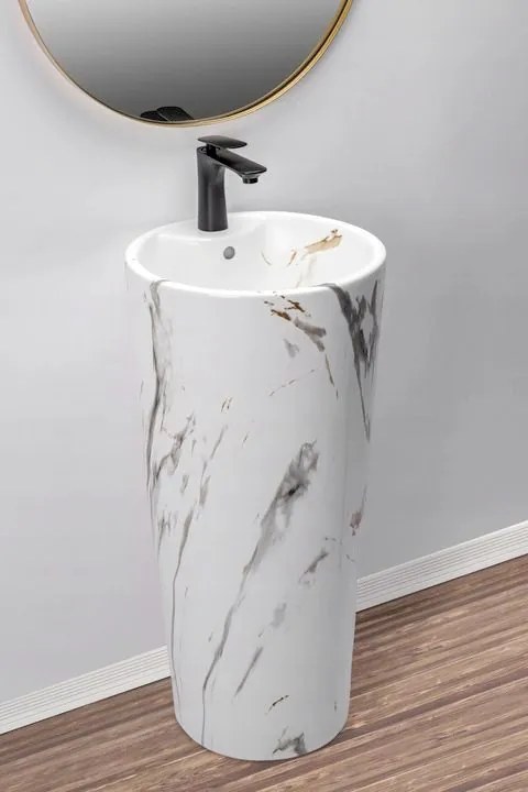 Rea Blanka volně stojící umyvadlo, 84 x 40 cm, Marble imitace kamene, REA-U8704