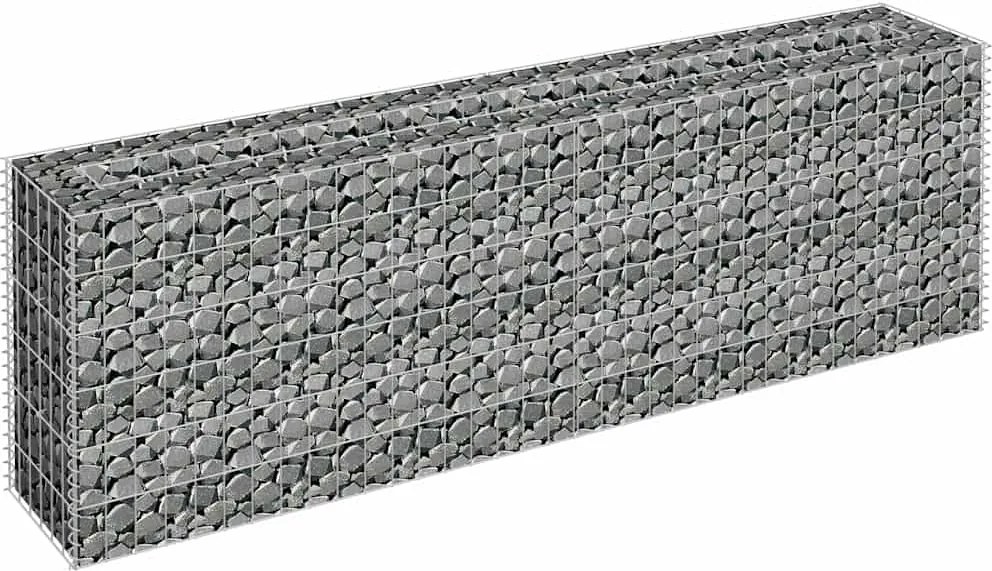 Gabionový vyvýšený záhon pozinkovaná ocel 180 x 30 x 60 cm 145634