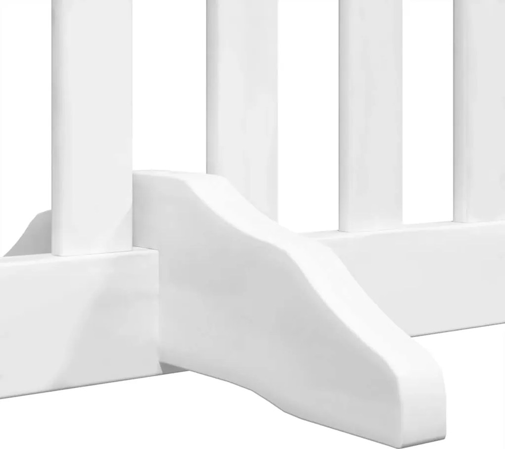 Zábrana pro psy s dvířky skládací 6 panelů bílá 480 cm topol 3155677