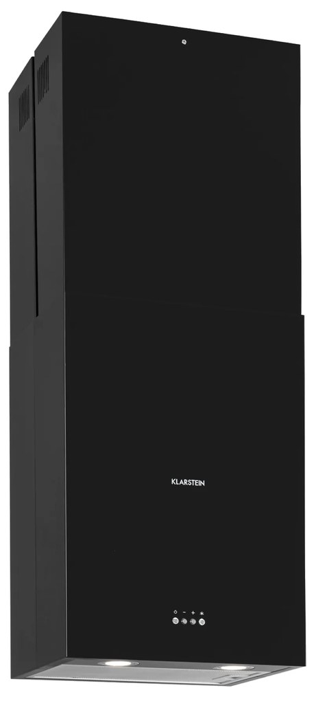 Klarstein Structura, digestoř, 90 cm, ostrůvková, 624 m³/h, A, LED, nerezová ocel, černá