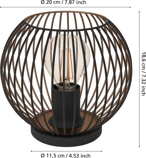 Eglo 901872 - Stolní lampa ALMANZORA 1xE27/60W/230V černá