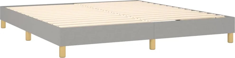 Box spring postel s matrací a LED světle šedá 180x200 cm textil 3133733