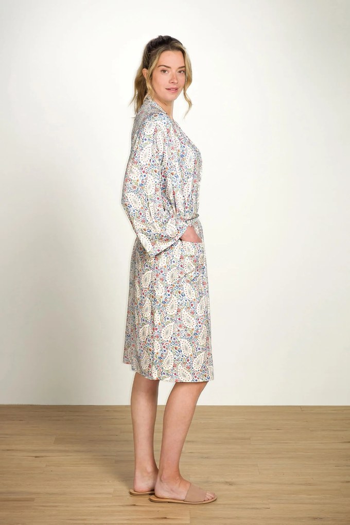 Pip Studio Naomi kimono Kairi Bloom, modré (Kimono z měkké strečové viskózy)
