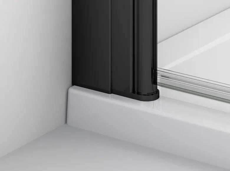 Sanswiss SOLINO SOL2 dvoukřídlé sprchové dveře 80 cm Šířka: 800 mm, Profil: Černá, Sklo: Bílé linky 88