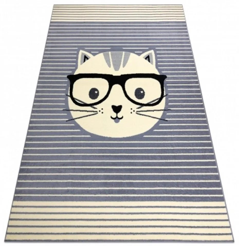 Dětský kusový koberec PP Cat šedý 160x220cm