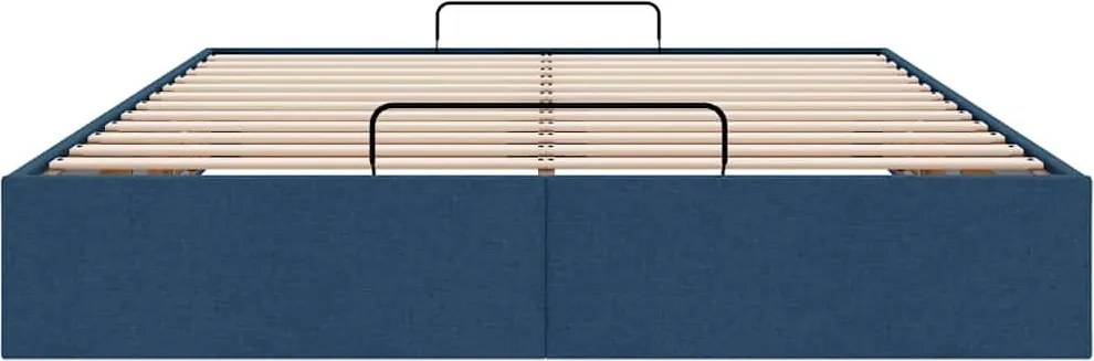Osmanský rám postele bez matrací modrá 140x200 cm textil 3310888