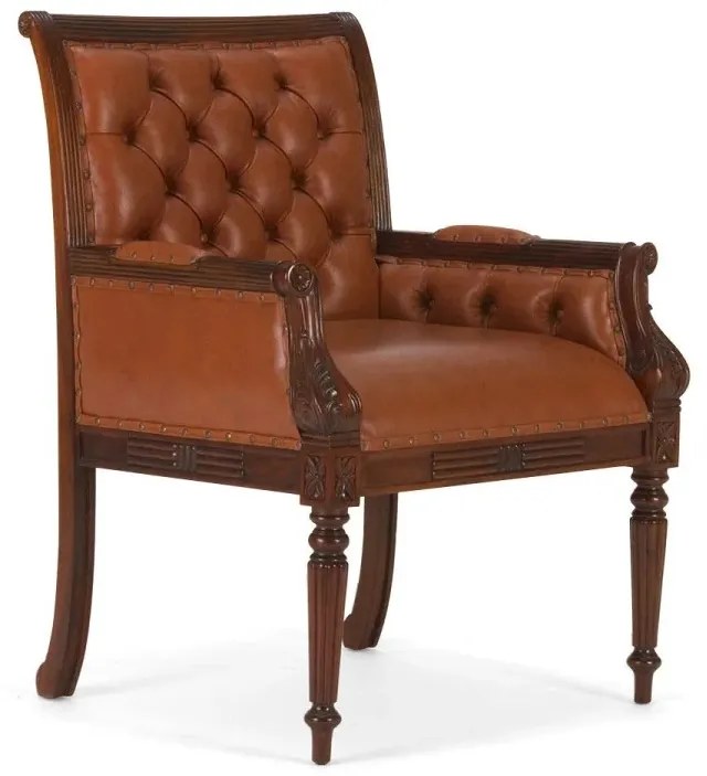 furniture-nabytek.cz - Kancelářské křeslo Camford II, masivní pravá kůže, lakované, hnědé