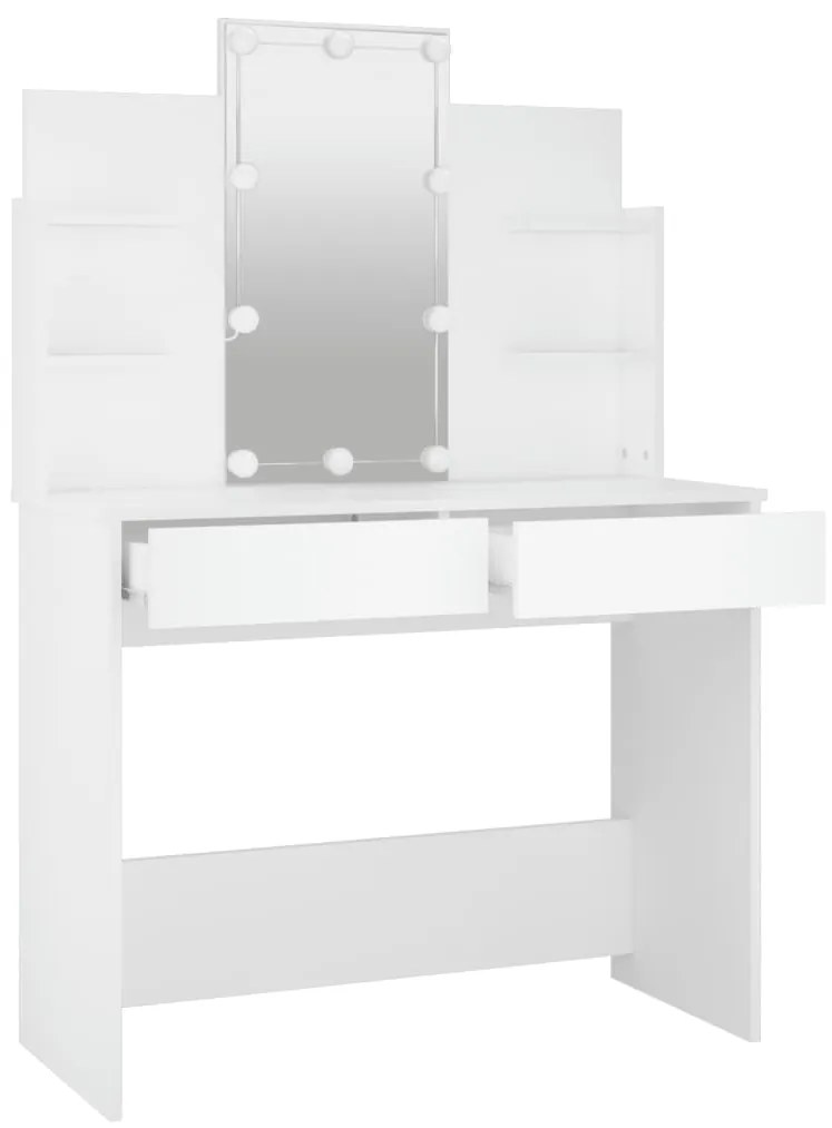 Toaletní stolek s LED bílý 96 x 40 x 142 cm - Default Title