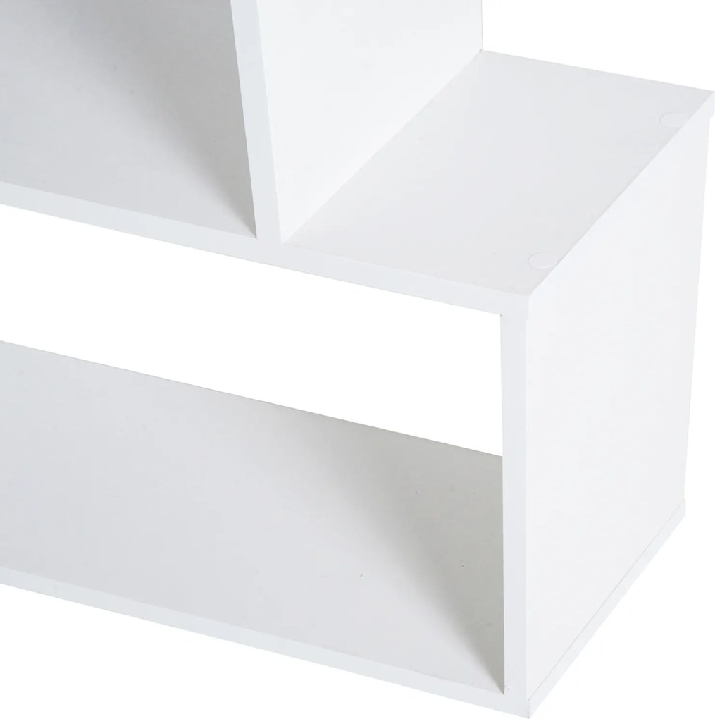 HOMCOM Moderní Knihařská Skříň s 6 Policemi pro Jídelnu, Obývací Pokoj a Kancelář 80x23x192 cm Bílá