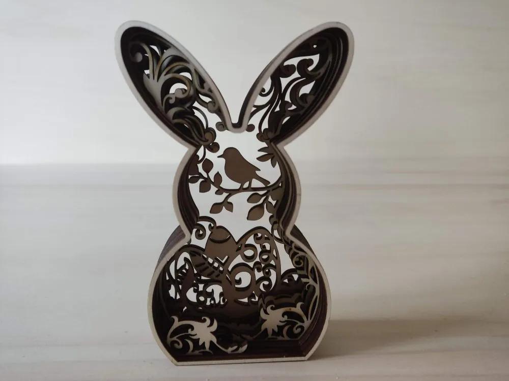 3D velikonoční zajíček S nápisem Veselé Velikonoce Přírodní