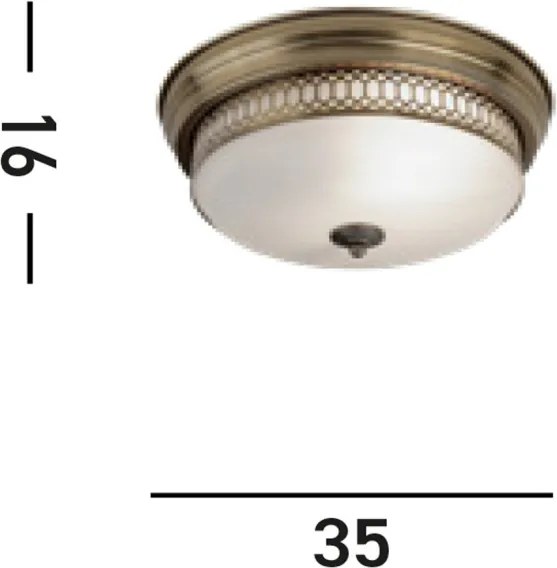 Searchlight 4132-2AB Koupelnové stropní svítidlo EDINBURGH patina IP44