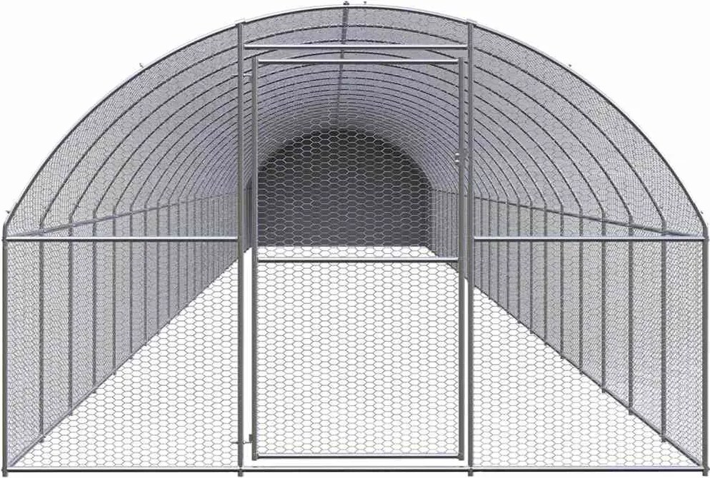 Venkovní klec pro kuřata 3 x 24 x 2 m pozinkovaná ocel 3095480