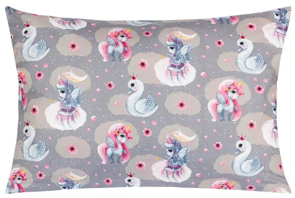 Bellatex Povláček bavlna 40x60cm na zip Jednorožec, labuť
